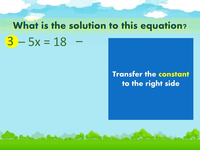 Solving Linear Equations GRADE 8 MATHEMATICS PPT solving-linear-equations-grade-8-mathematics-ppt