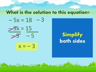 Solving Linear Equations - GRADE 8 MATHEMATICS | PPT