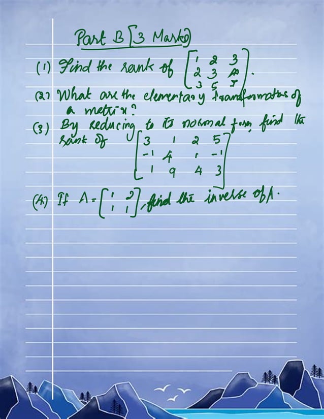 questions on matrices part1 | PDF