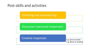 Pre, while and post listening skills and activities | PPTX