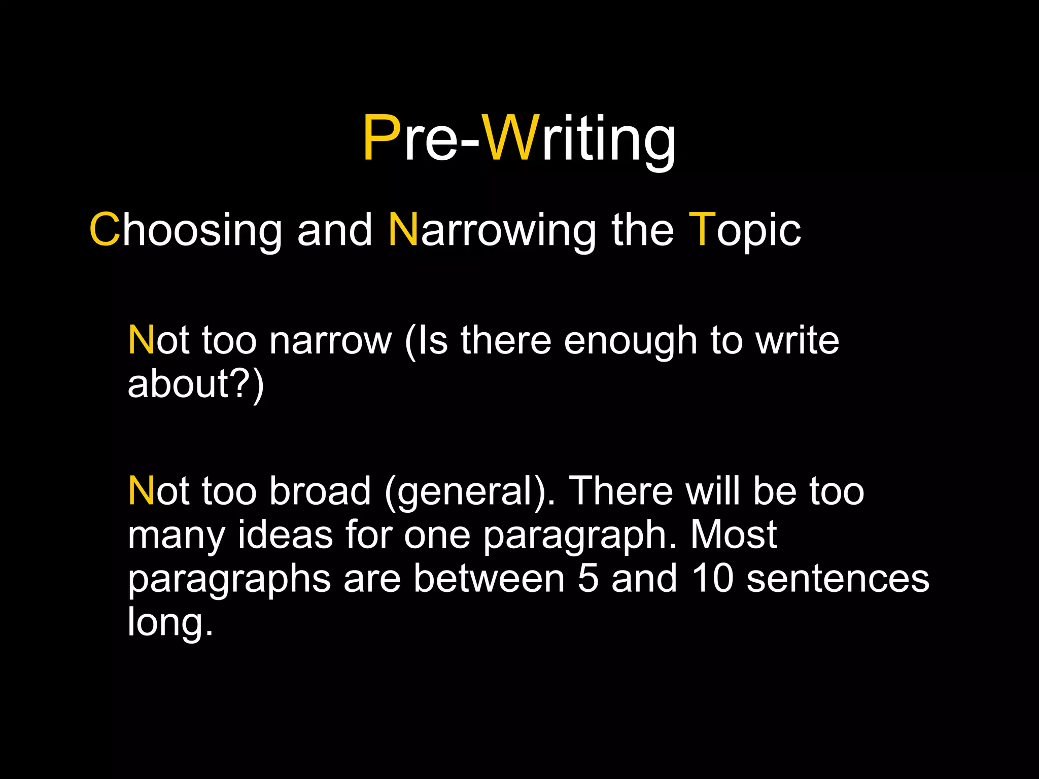 Essay Writing (Prewriting) | PPT