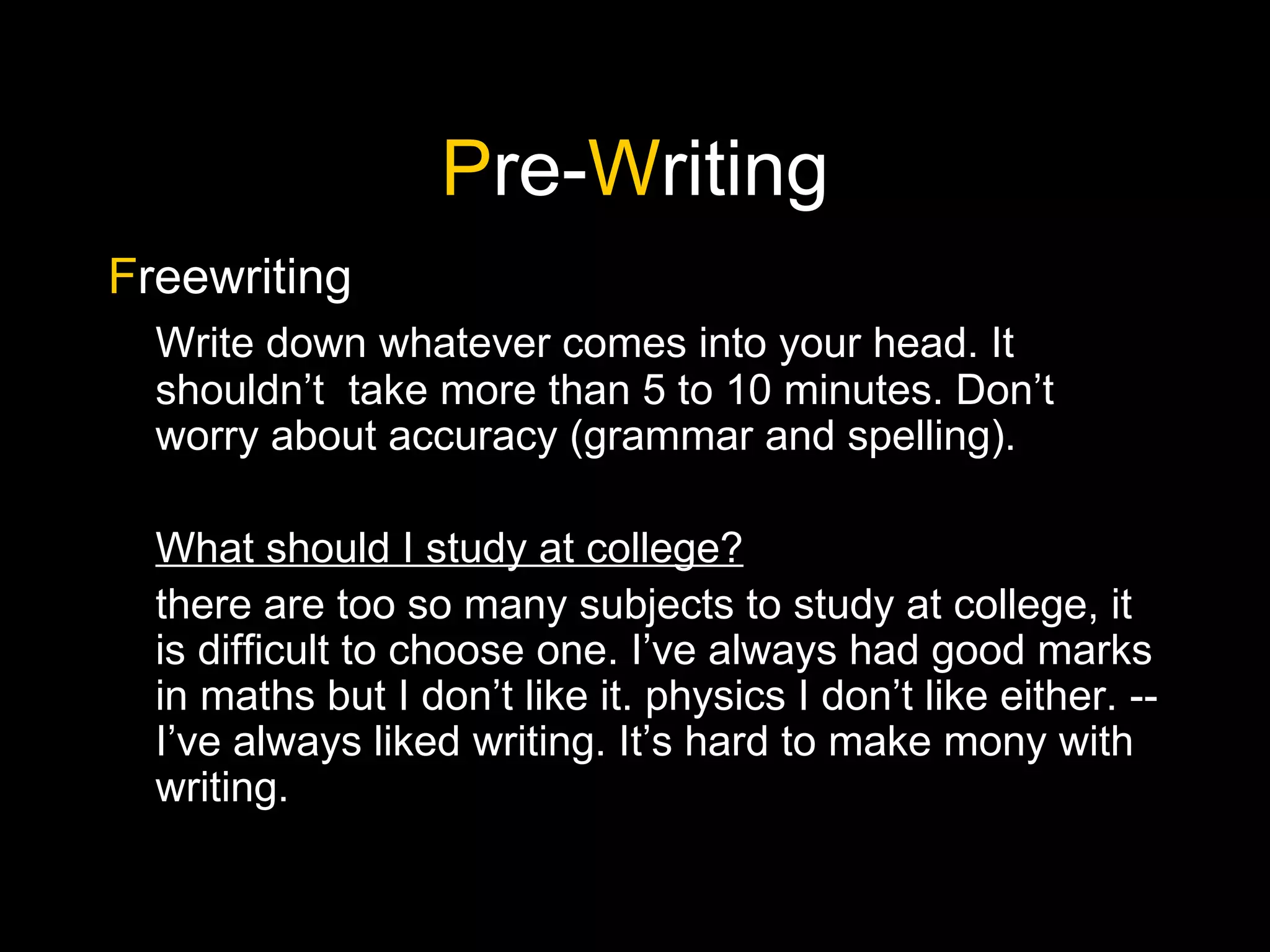 Essay Writing (Prewriting) | PPT