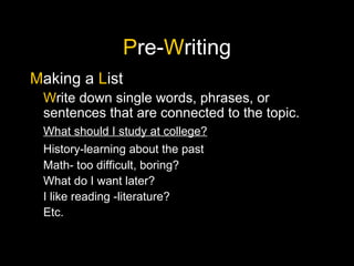 Essay Writing (Prewriting) | PPT