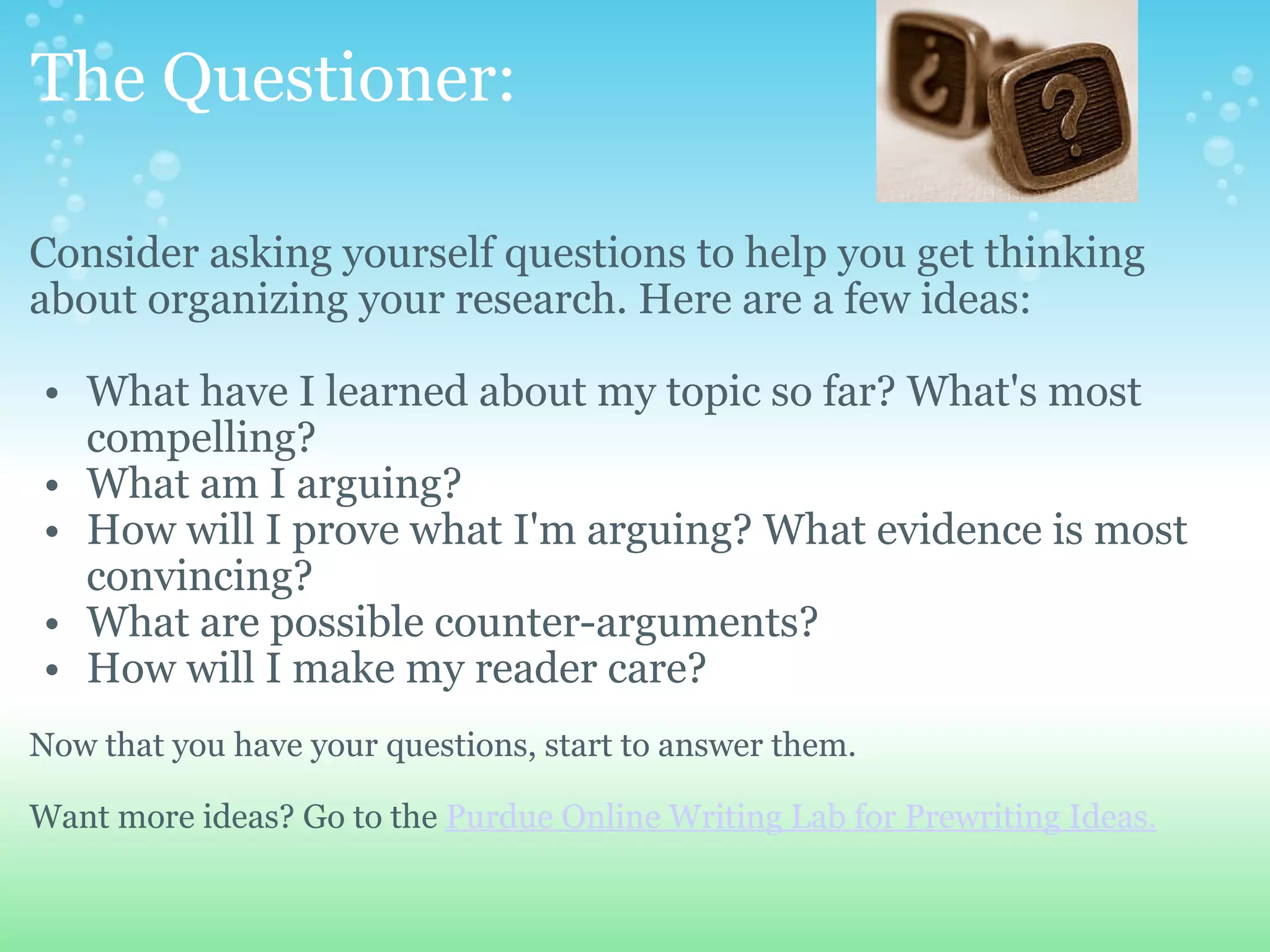 Prewriting, brainstorming, and outlining | PPT