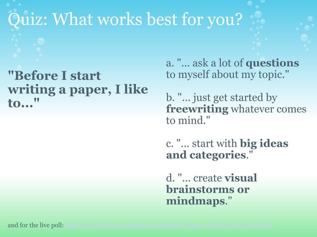 Prewriting, brainstorming, and outlining | PPT