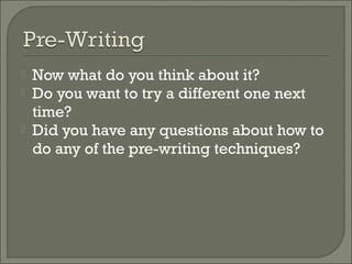 Pre writing for week 3 challenge question | PPT