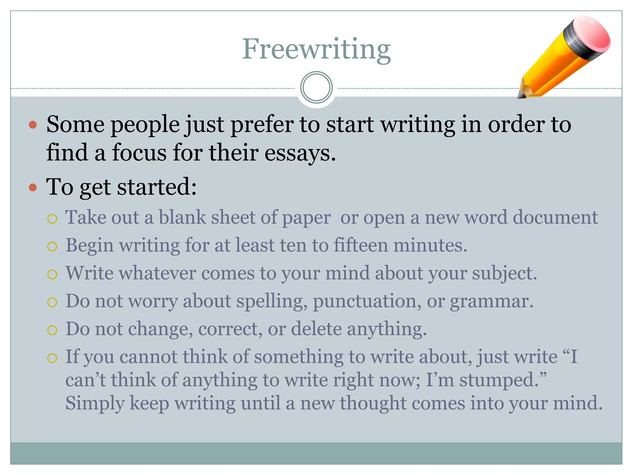 Prewriting techniques | PDF
