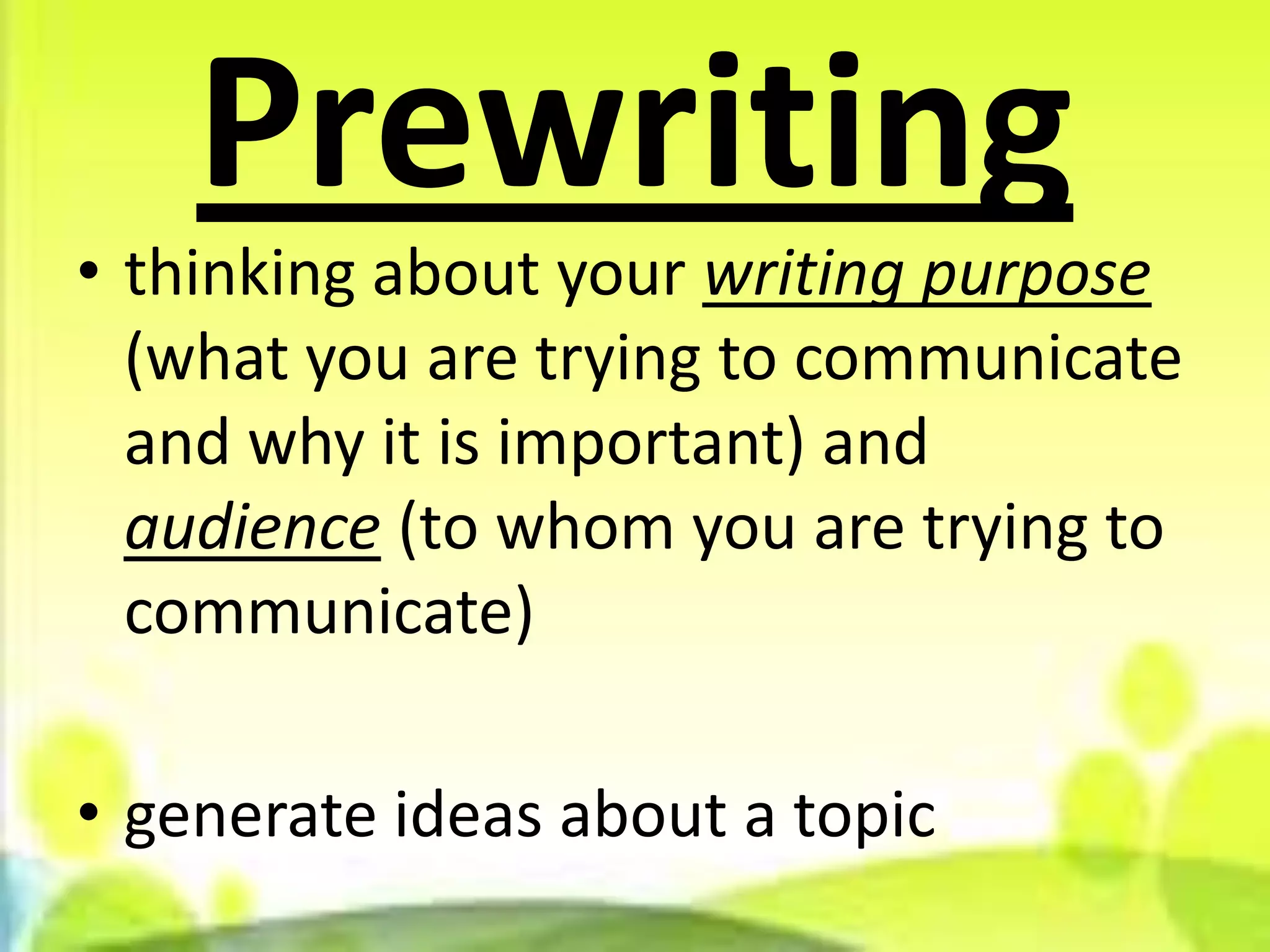 Prewriting techniques | PPTX