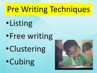 Prewriting techniques | PPTX