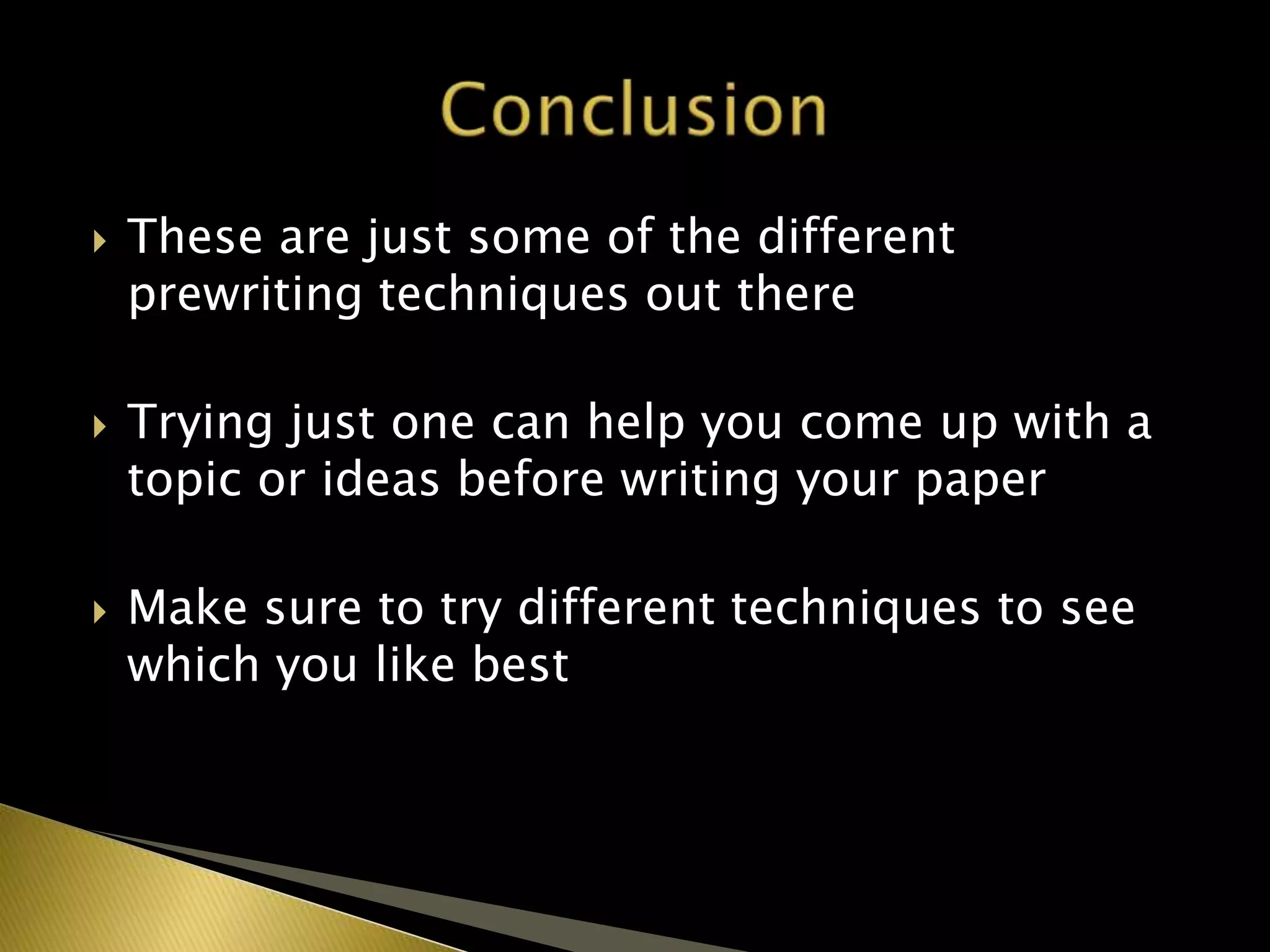 Prewriting Techniques | PPTX