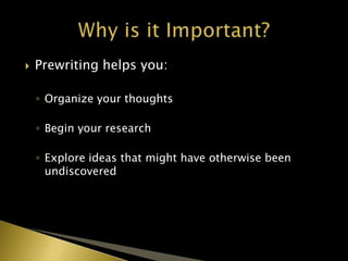 Prewriting Techniques | PPTX