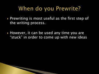 Prewriting Techniques | PPTX
