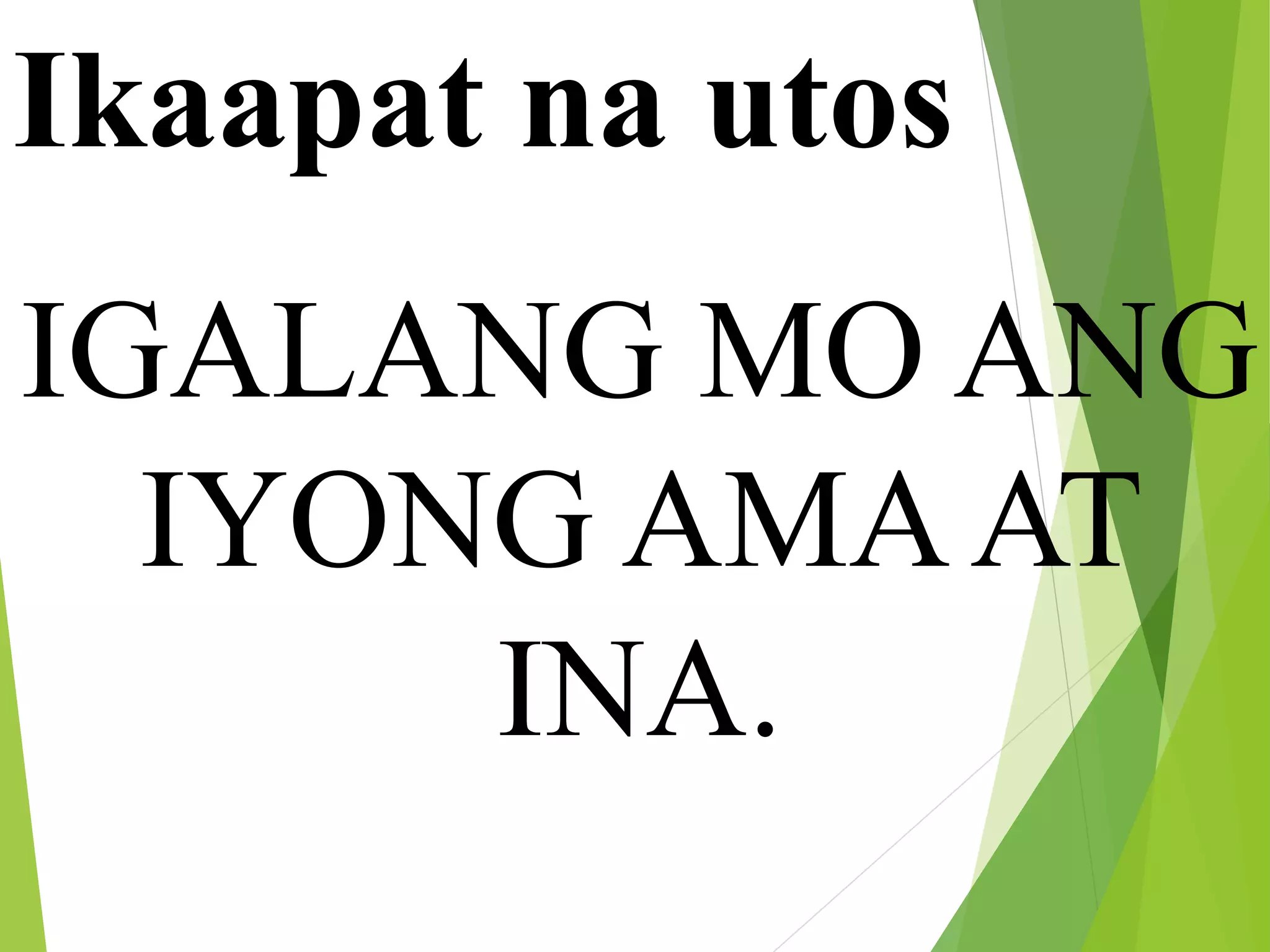10 utos ng Diyos | PPTX
