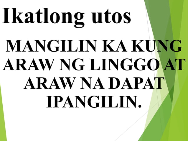 10 utos ng Diyos | PPTX