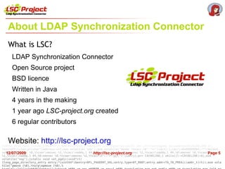 LDAP Synchronization Connector (LSC) | PPT