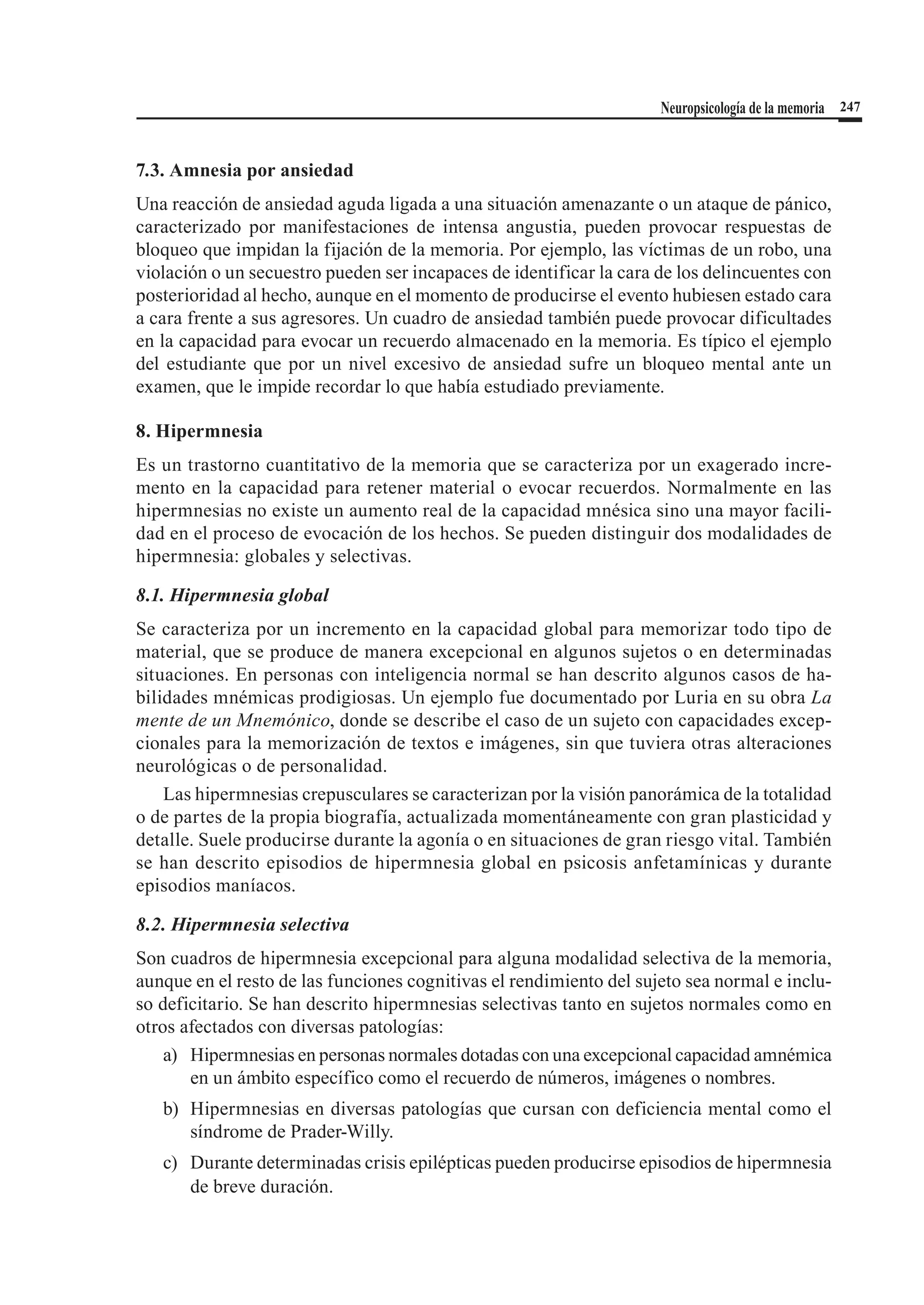 Pérez (2005). introducción a la neuropsicología (memoria) | PDF