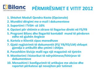 Prezantimi Programit Bilanc | PPT