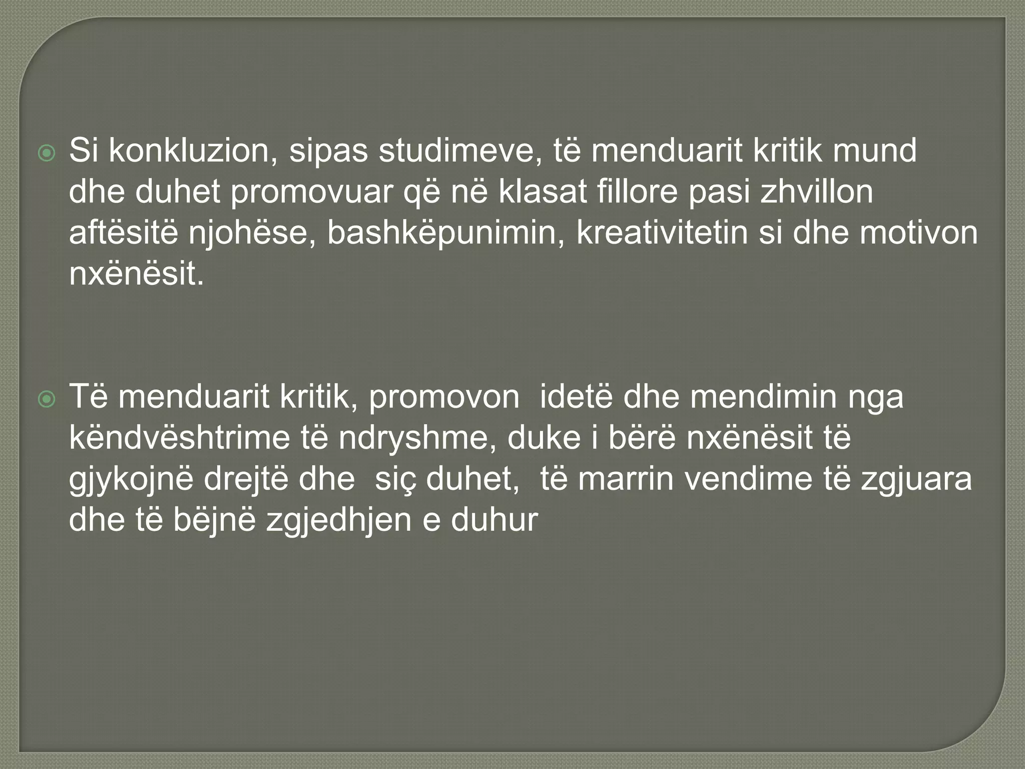 Prezantim mendimi kritik | PPT