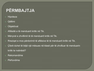 Prezantim mendimi kritik | PPT