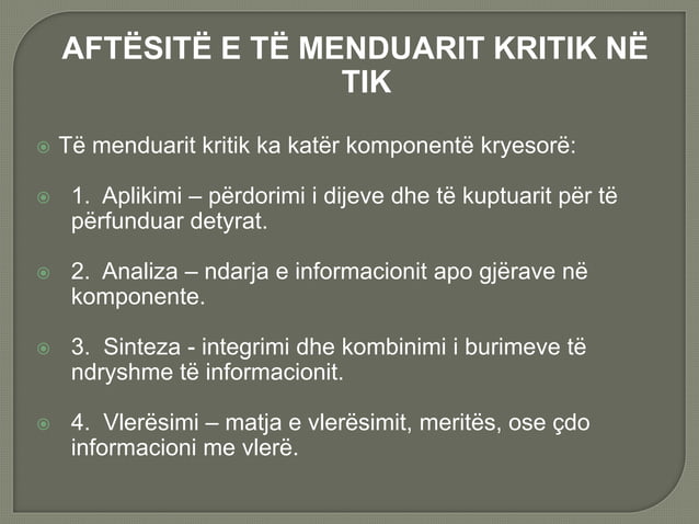 Prezantim mendimi kritik | PPT