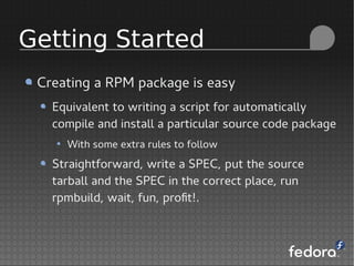 RPM packaging @OSCAL2014 | PDF