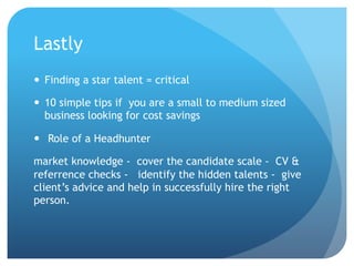 Prez best tips recruiting for SME | PDF | Small and Medium-sized ...