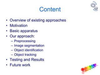 Tracking of objects with known color signature - ELITECH 20 | PPT