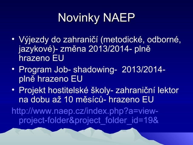 Prezentace english 2013 | PPT