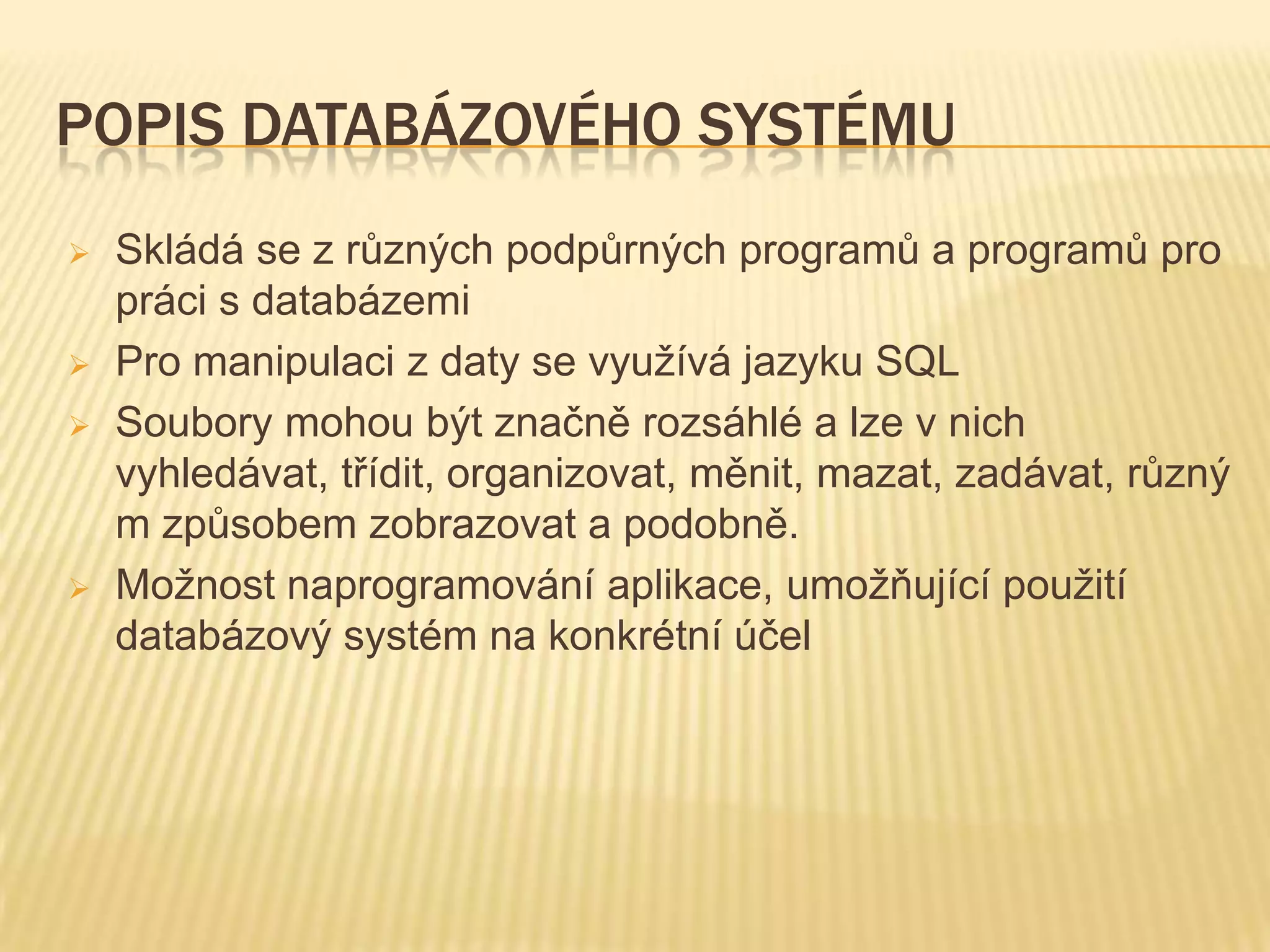 Prezentace tvorba databází | PPTX