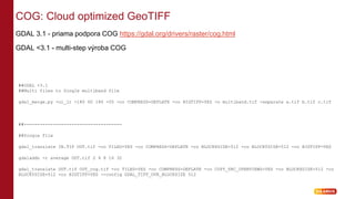 COG (Cloud optimized GeoTIFF) naozaj funguje | PPT