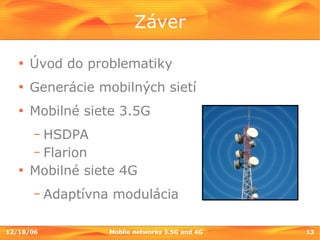 Mobilné siete 3.5G a 4G | PDF