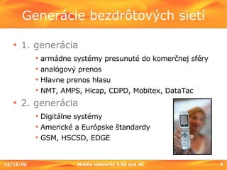 Mobilné siete 3.5G a 4G | PDF