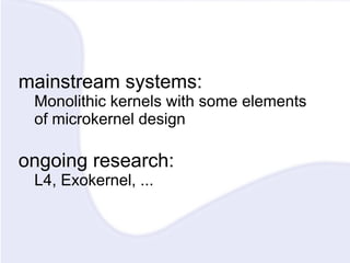 Microkernel-based operating system development | PPT