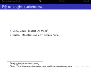 F#: Funkcijsko programiranje za .NET
