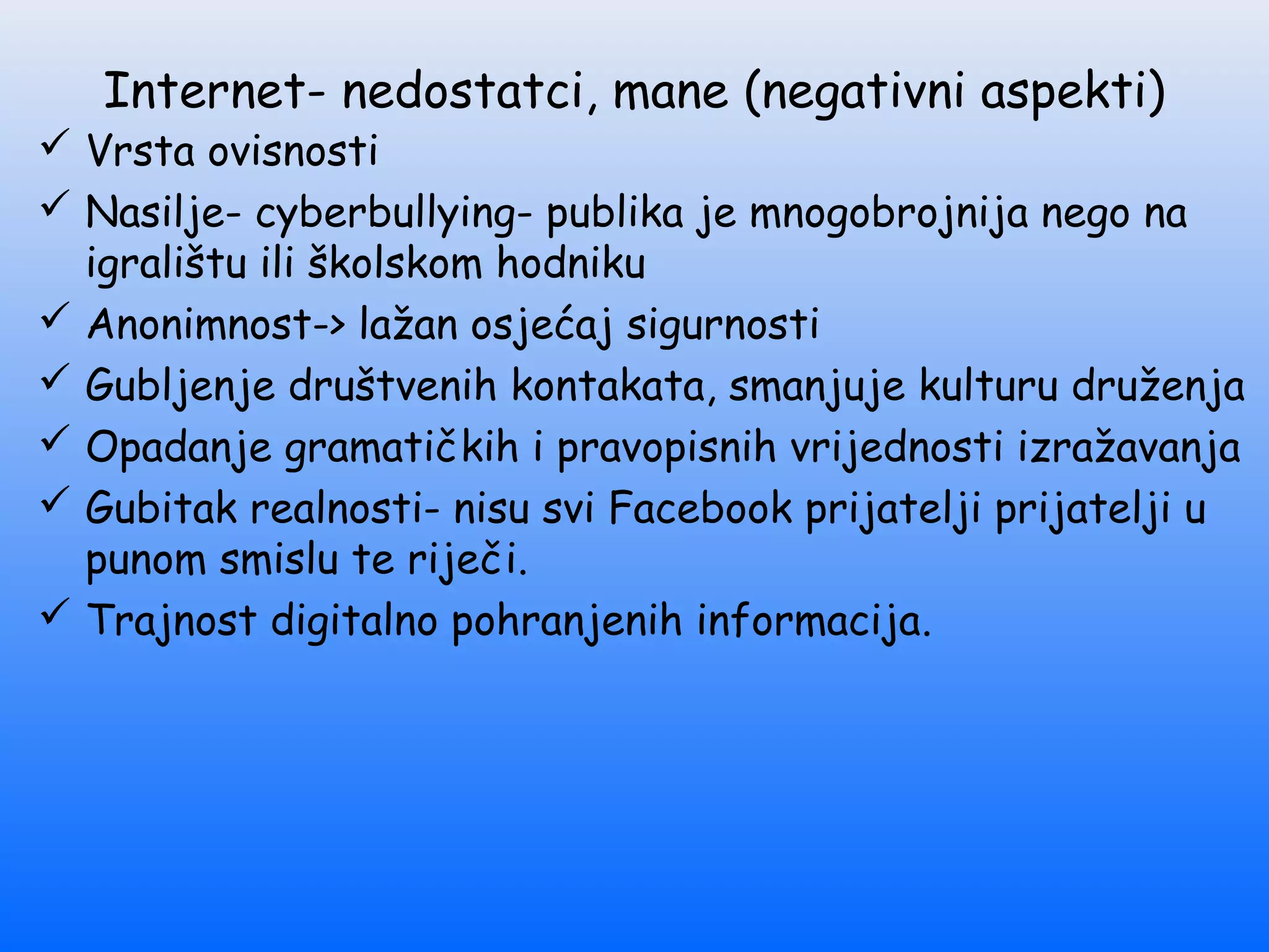 Internet (Ovisnost,lose i dobre strane) | PPT