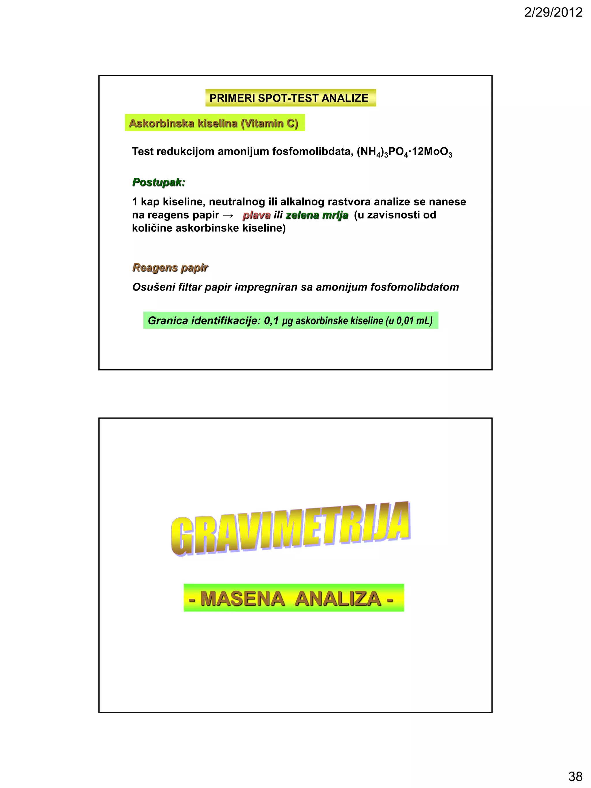 Prezentacija iz analiticka hemija - E.Lončar, Lj. Kolarov, R.Malbaša | PDF