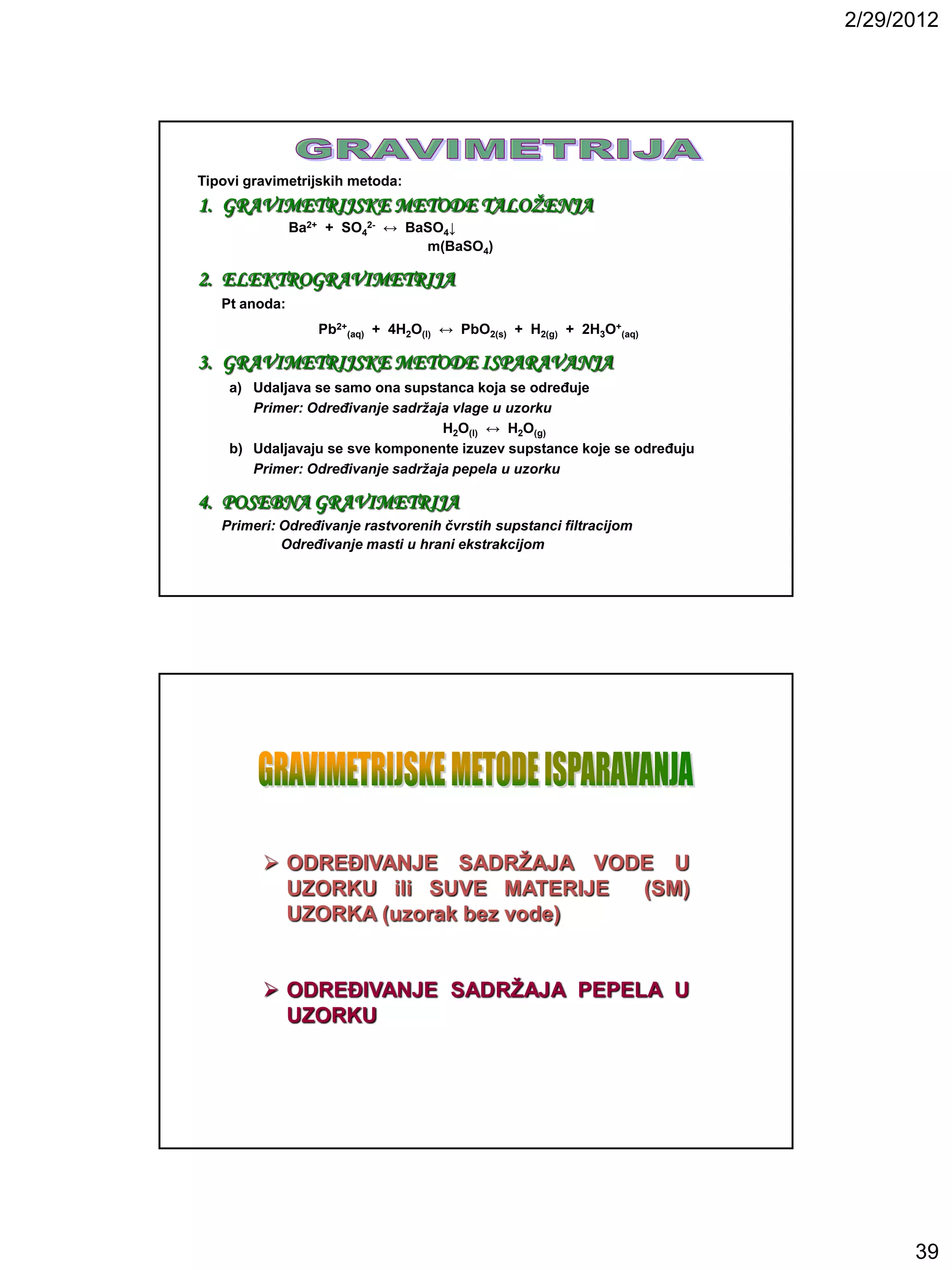 Prezentacija iz analiticka hemija - E.Lončar, Lj. Kolarov, R.Malbaša | PDF