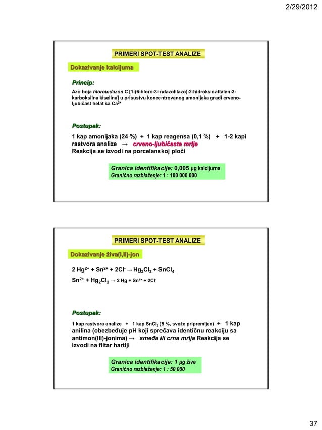 Prezentacija iz analiticka hemija - E.Lončar, Lj. Kolarov, R.Malbaša | PDF