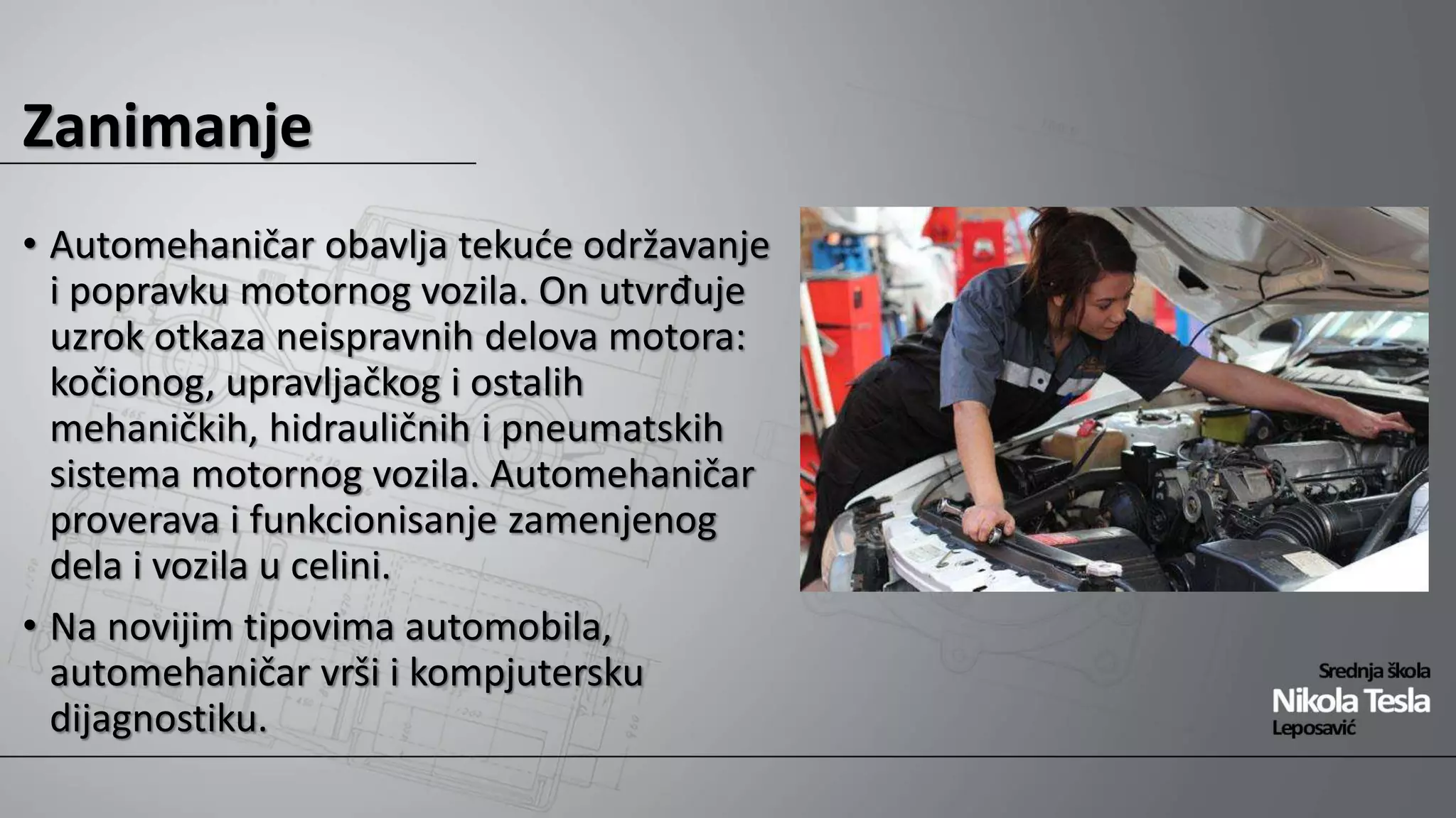 Prezentacija automehanicar | PPTX