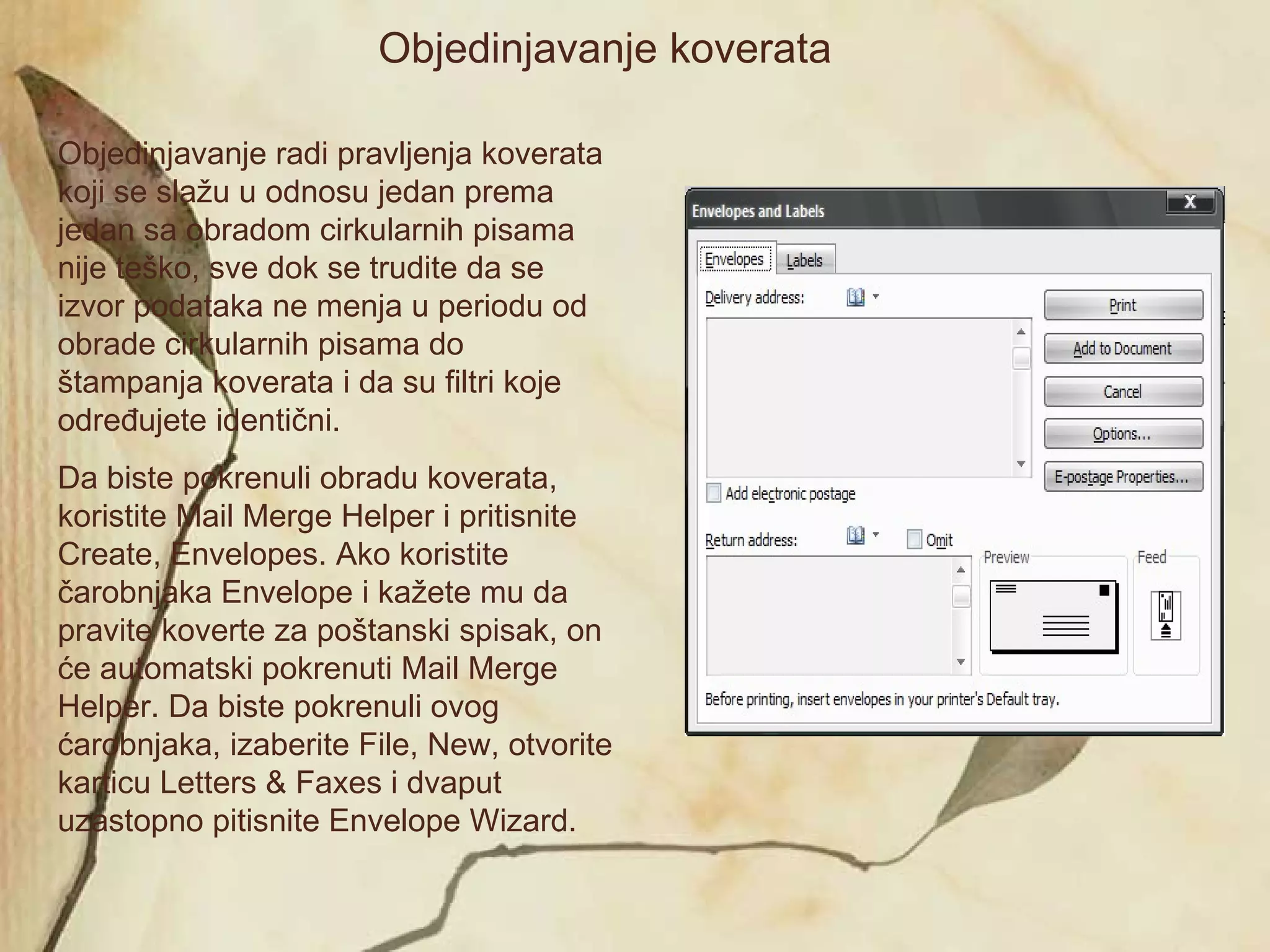 Cirkularna pisma u Word-u | PPT