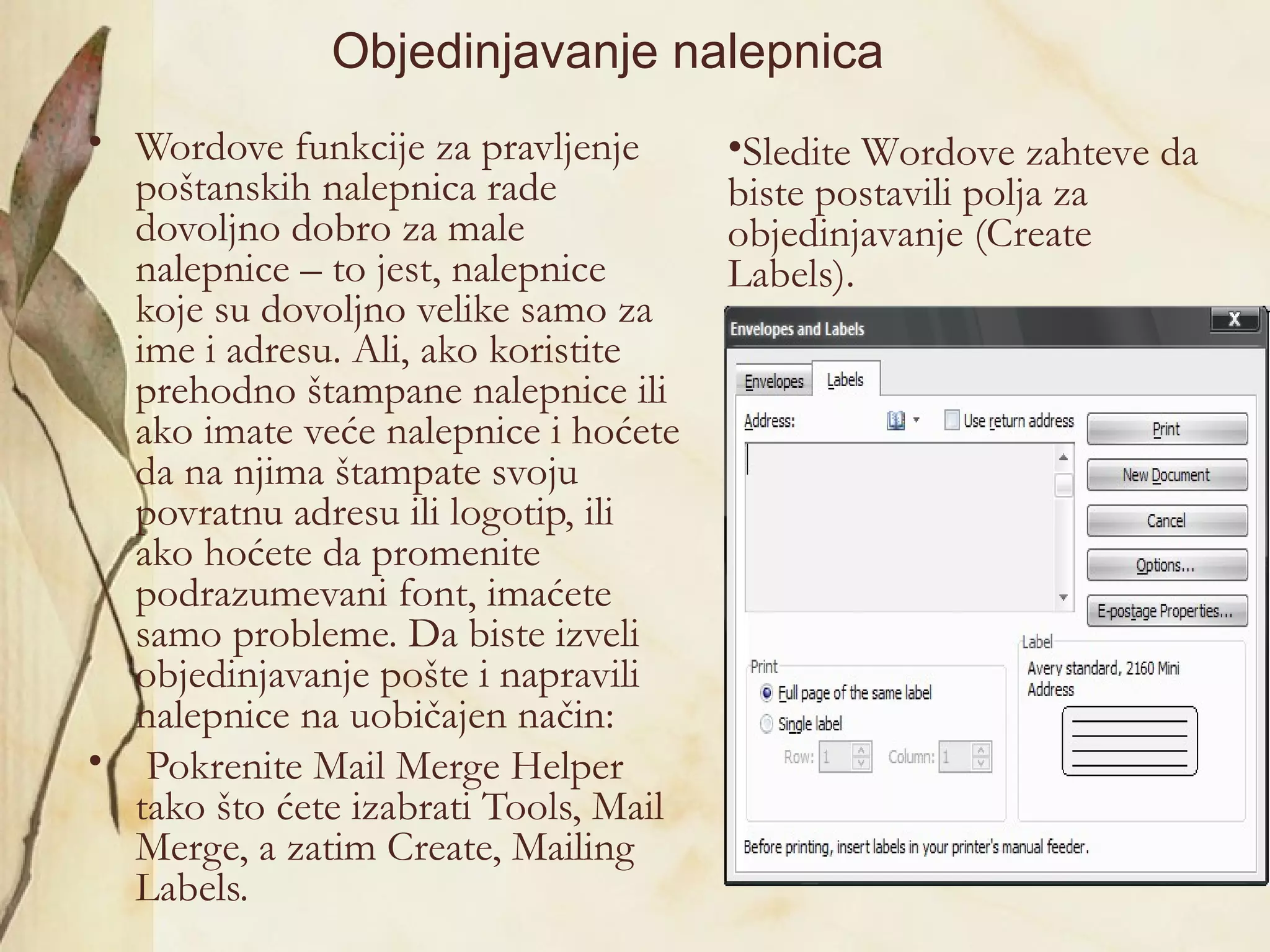 Cirkularna pisma u Word-u | PPT