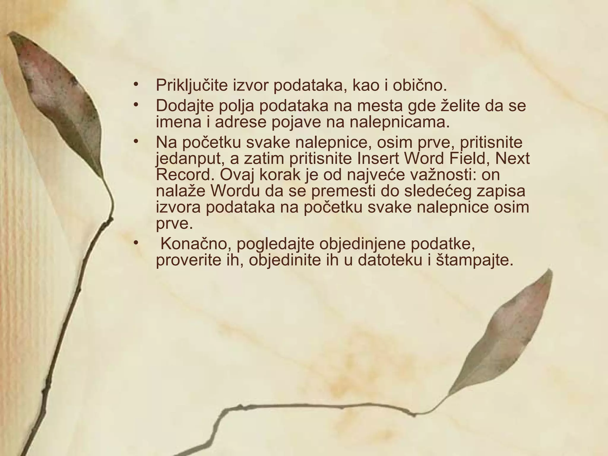 Cirkularna pisma u Word-u | PPT