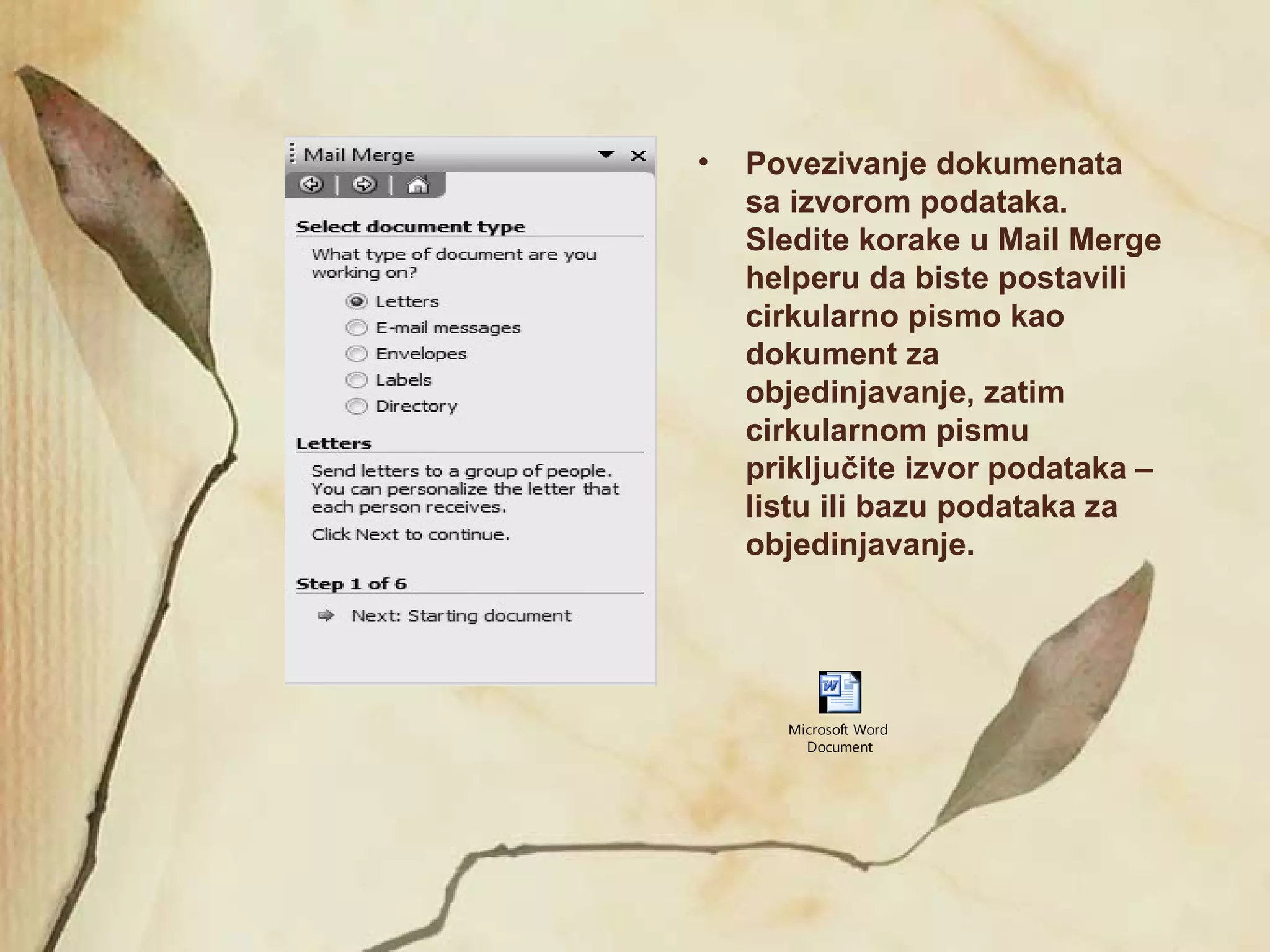 Cirkularna pisma u Word-u | PPT