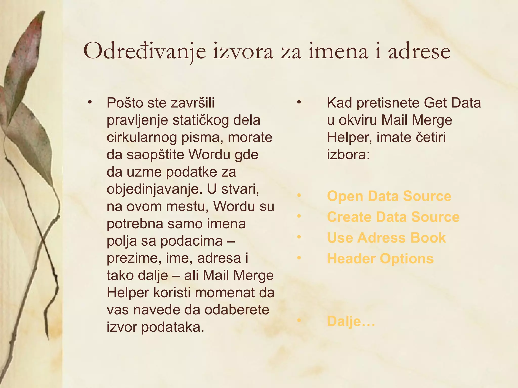 Cirkularna pisma u Word-u | PPT