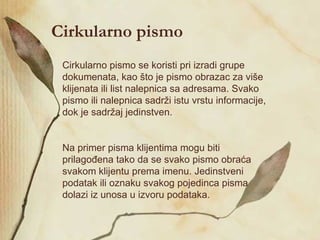 Cirkularna pisma u Word-u | PPT