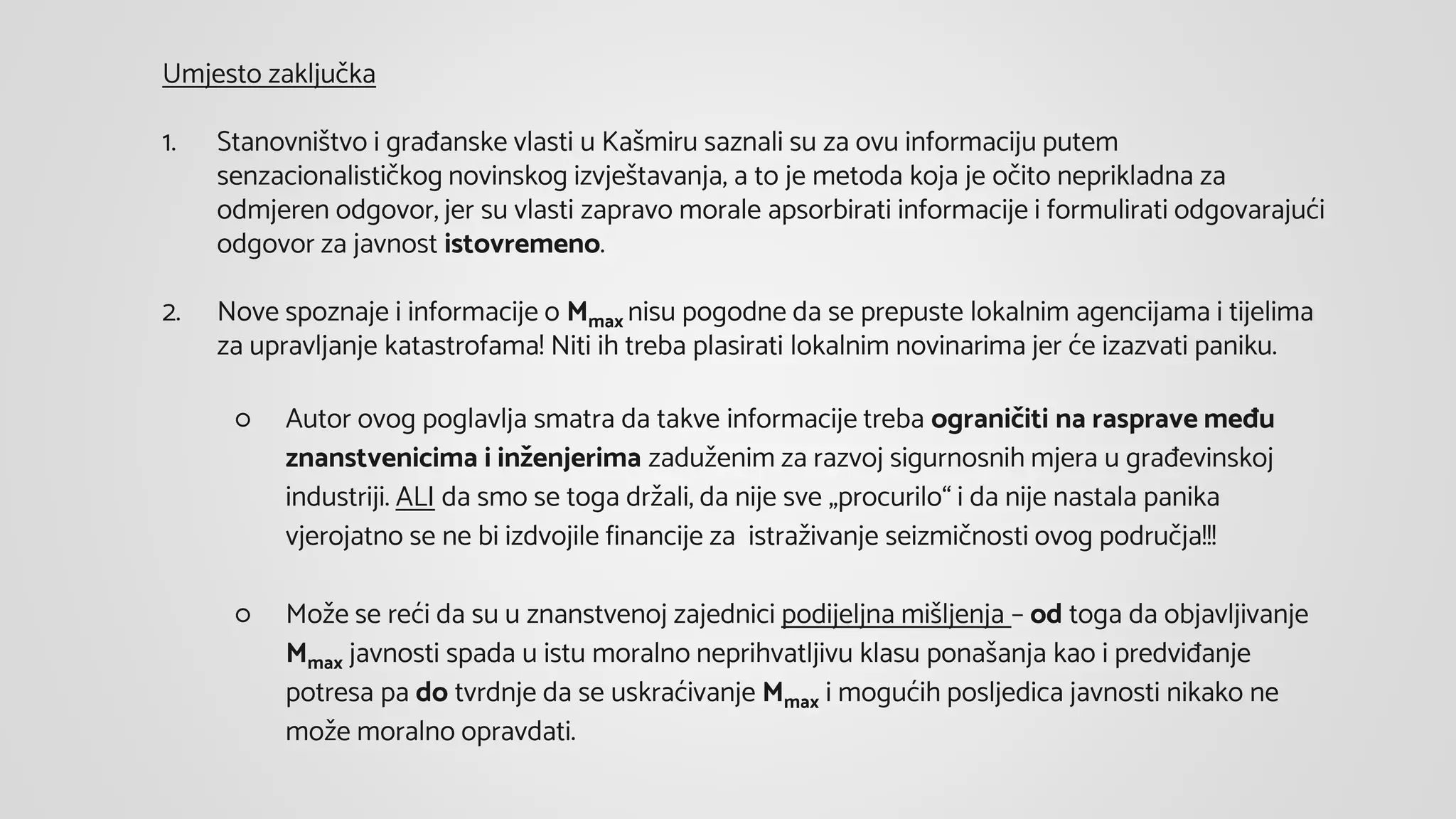 Etika maksimalne magnitude potresa | PPT