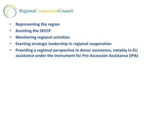 Regional Cooperation Council-overview | PPT