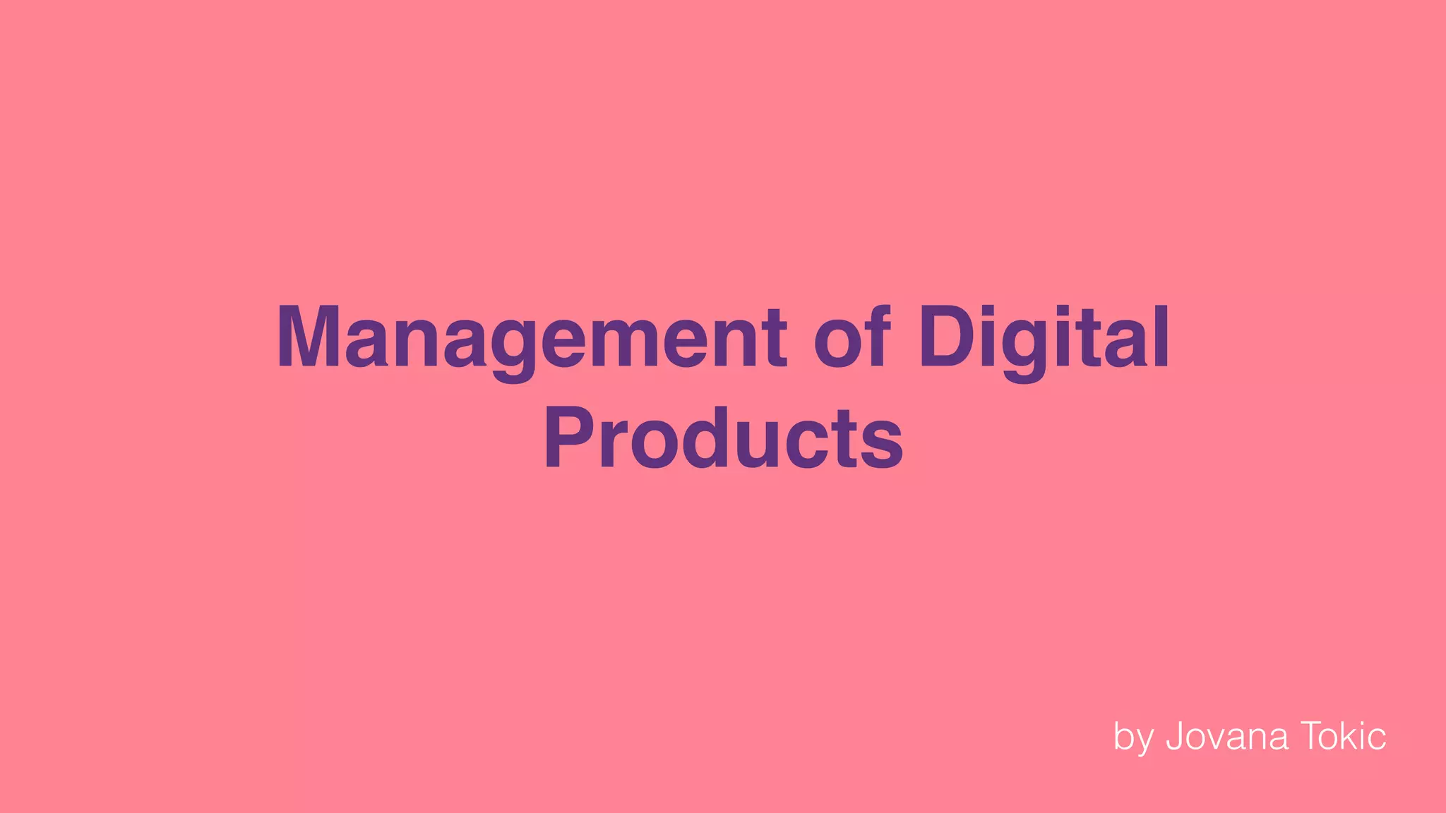 Management and Design of Digital Products | PDF