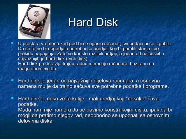 Prezentacija o hard disku | PPT