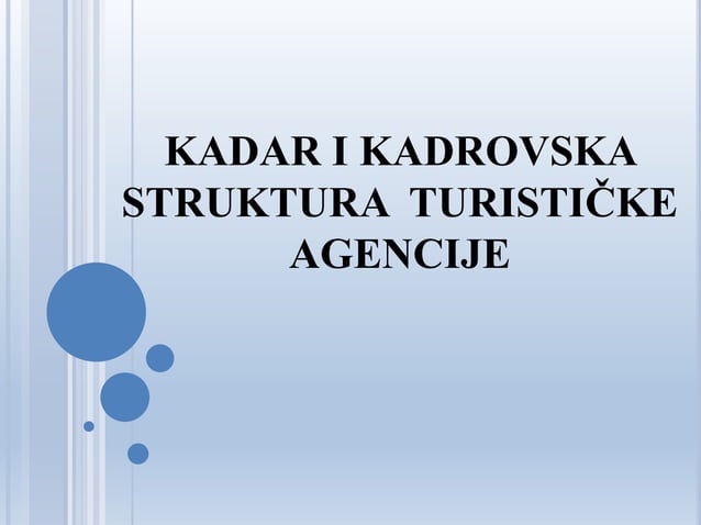 Kadrovska struktura turisticke agencija | PPTX